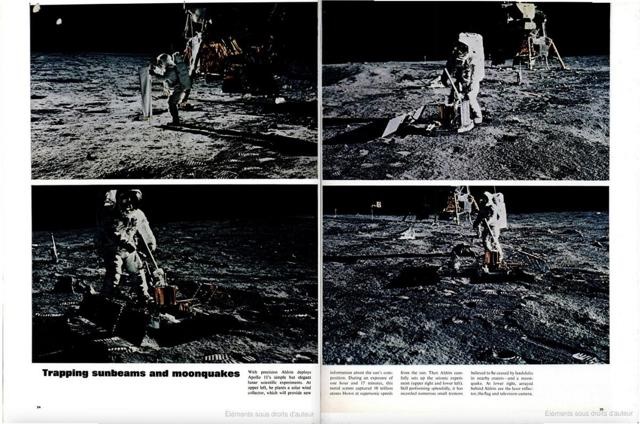 Apollo 11 Buzz Aldrin with lunar experiments, the LM Eagle and the US ...